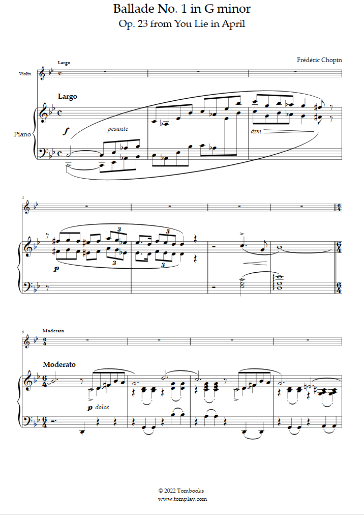 Your Lie In April Ballade N 1 En Sol Mineur Op 23 Chopin