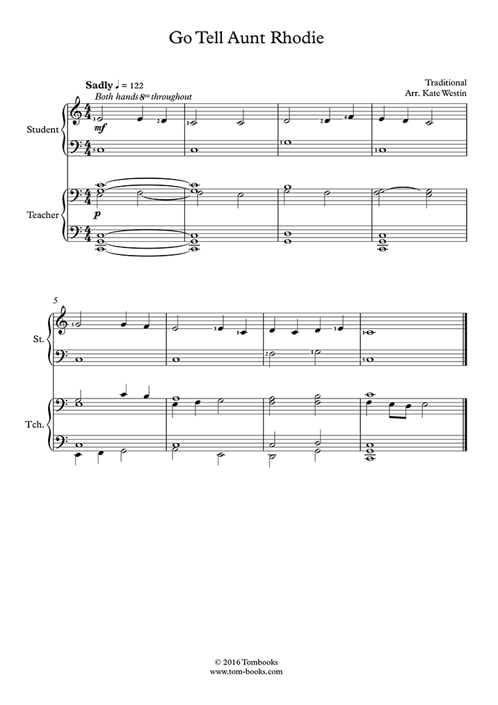 Go Tell Aunt Rhody (professor-aluno) (Traditional) Partitura para Piano