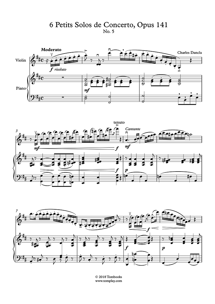 6 Petits Solos de Concerto, Opus 141 - N° 5 (Dancla) - Partition Violon