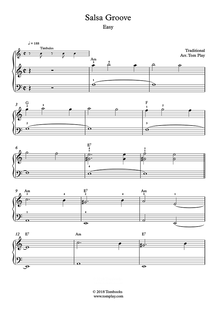 Salsa Groove Easy Level With Orchestra 트레디셔널 피아노 악보