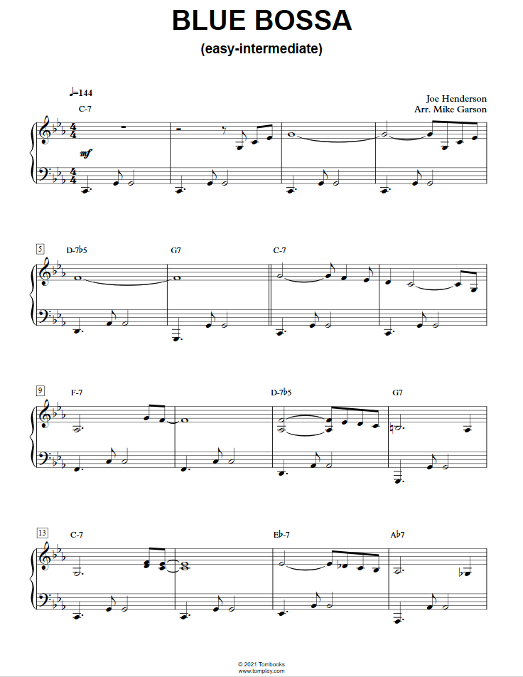 blue bossa - PDF free sheet music