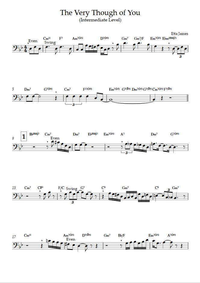 The Very Thought of You (Intermediate Level) (Etta James) - Trombone ... The Very Thought of You (Intermediate Level) (Etta James) - Trombone ...