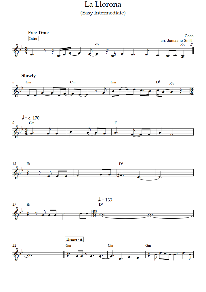 La Llorona [easy] Sheet Music to download and print