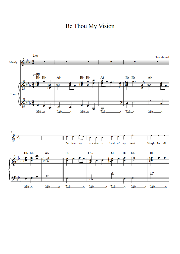 be thou my vision - PDF free sheet music