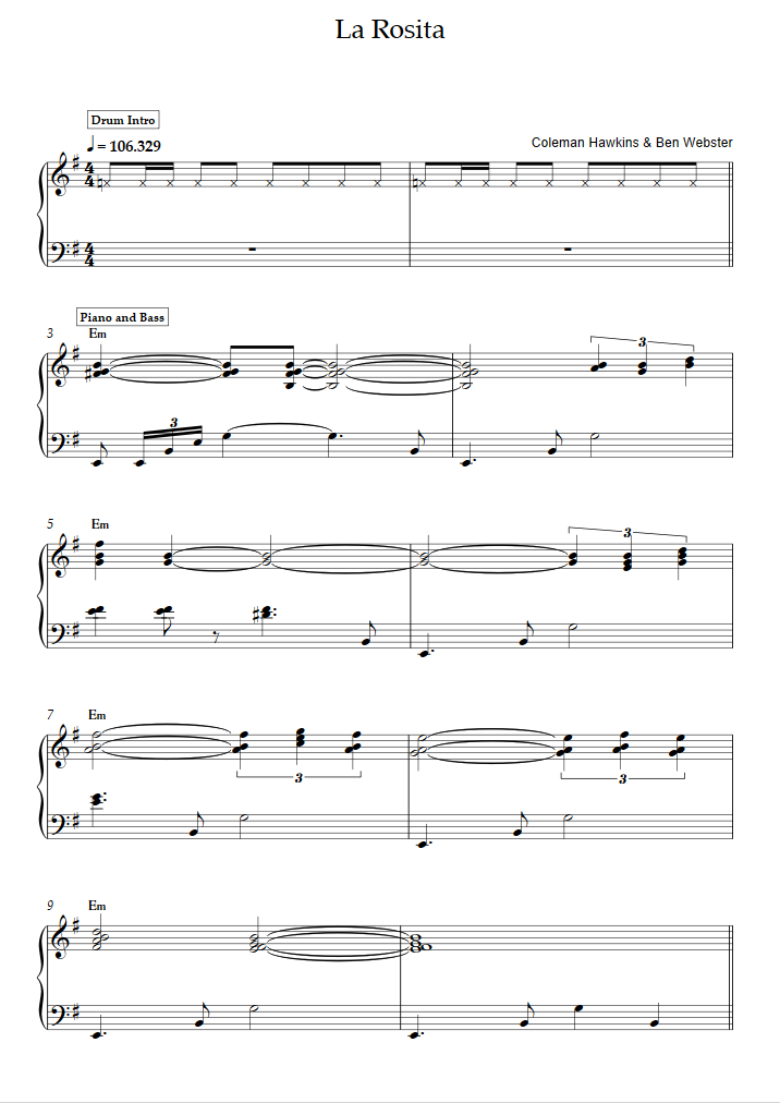 La Rosita (Hawkins & Webster) - Piano Sheet Music La Rosita (Hawkins & Webster) - Piano Sheet Music